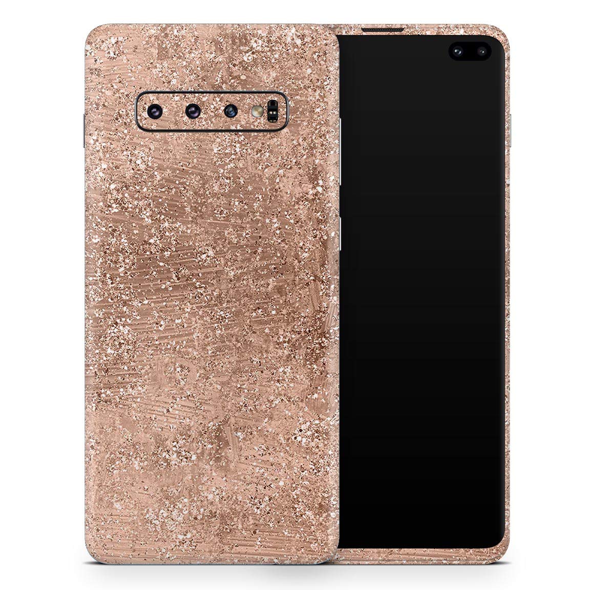DesignSkinz Rose Gold Scratched Protective Vinyl Decal Wrap Skin Cover Compatible with The Samsung Galaxy S20 (Screen Trim & Back Glass Skin)