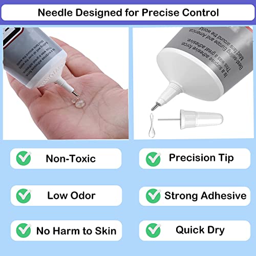 B6000 Jewelry Glue Clear Rhinestone, Inlay Glue, Pendant Adhesive, 25g Craft Adhesive Glue with Precision Tip Multifunctional Fabric Glue (25ML)