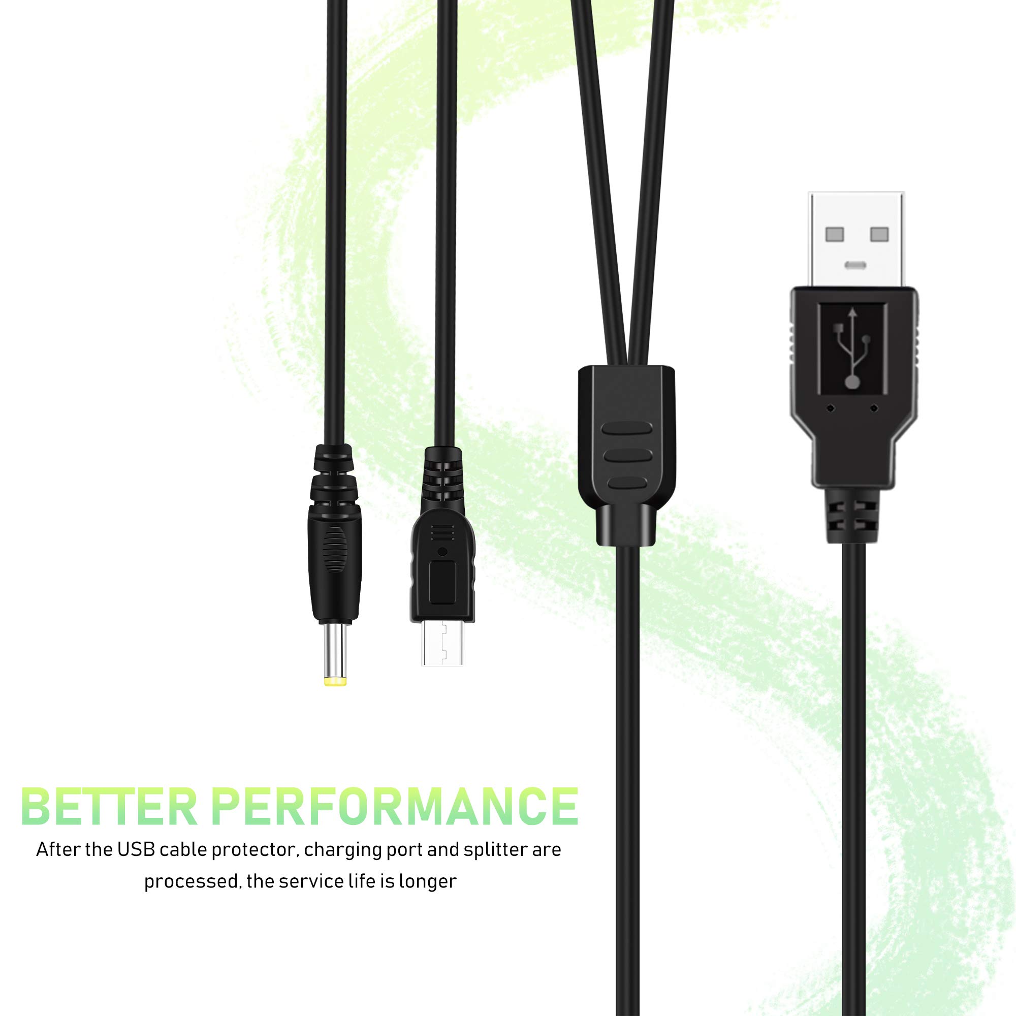 2 Pack PSP Charger Cable, Portable USB PSP Power Cord & Data Cable for Sony PSP 1000 2000 3000, Charging Cord 2-in-1