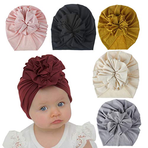 OVOY Newborn-Turban Hospital-Hat Nursery Headwrap (Baby Floral Hospital Hat-6pcs, One_Size)