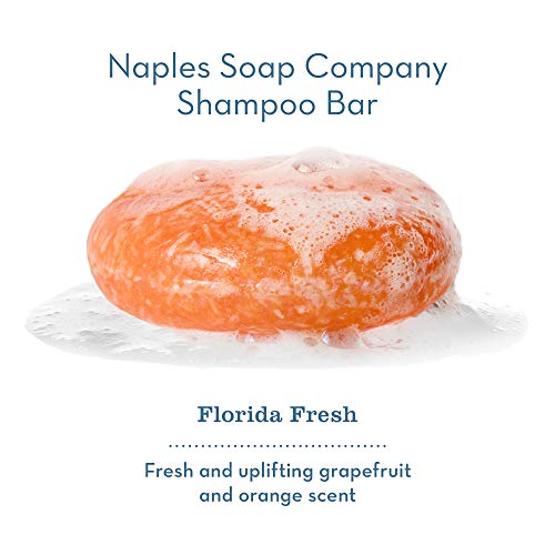 Naples Soap Company Solid Shampoo Bar for All Hair Types – Eco-Friendly, Free of Parabens, Alcohol, Pthalates – Handmade, pH Balanced, Hydrating Haircare, Lasts 50-75 Uses – Florida Fresh, 1.75 oz