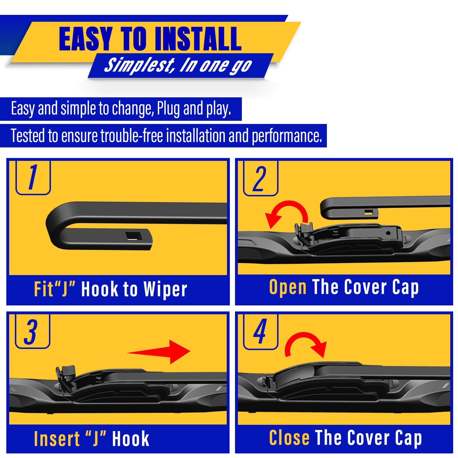2 wipers Replacement for 2017-2021 Mazda CX-5 2017-2021 Mazda CX-9, Windshield Wiper Blades Original Equipment Replacement - 24"/18" (Set of 2)