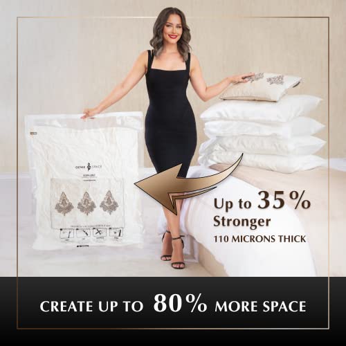 GENIE SPACE - Incredibly Strong Premium Space Saving Vacuum Bags Storage | 2 x EXTRA LARGE (40x30in) | Airtight & Reusable | Create 80% more space | For Clothes, Towels, Bedding, Duvets and more..