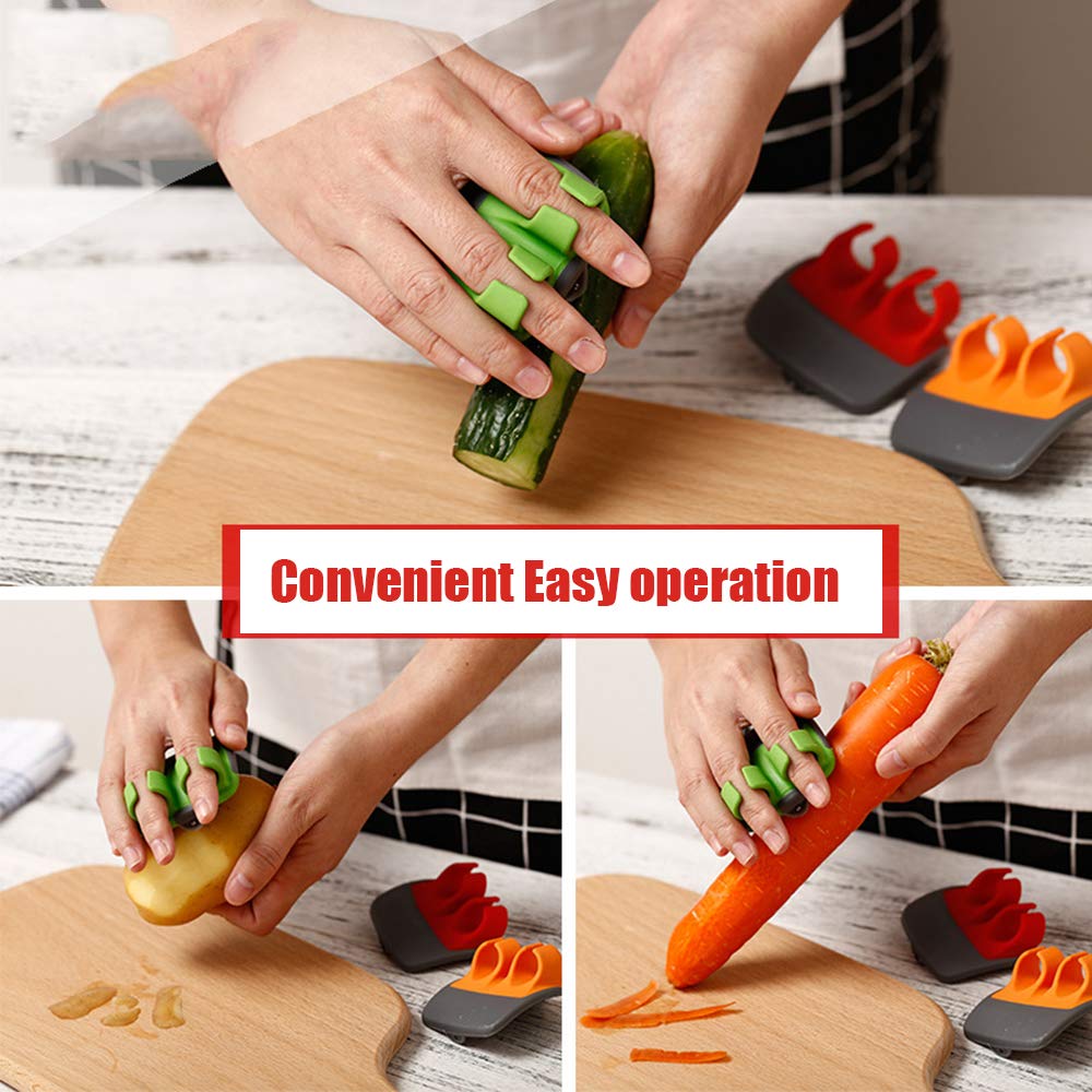 2 Pcs Hand Vegetable Peeler Palm Peeler Finger Grips Comfortable to Peel Potato & Carrot & Cucumber