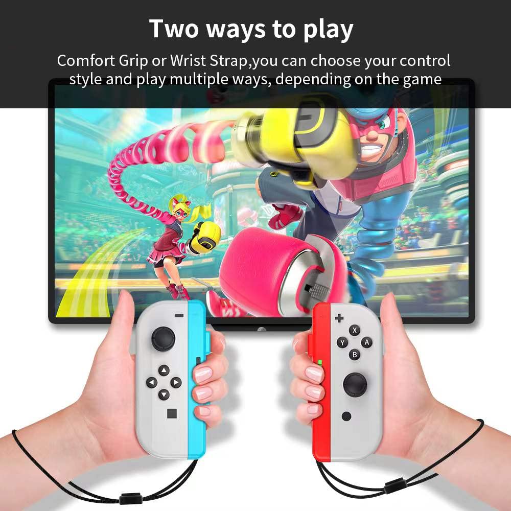2 Pack Swtich Joycon Grips Compatible with Nintendo Switch & Switch OLED Joy-Con Controllers, Ergonomic Design Grip Handle Kit for Nintendo Switch
