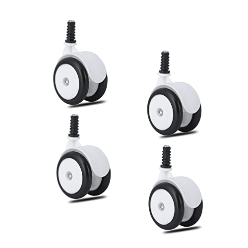 Baby Walker Wheels Replacement, Set of 4, Baby Walker Accessories, Plastic Rubber Wheels Casters, Universal Wheels (F-Black)