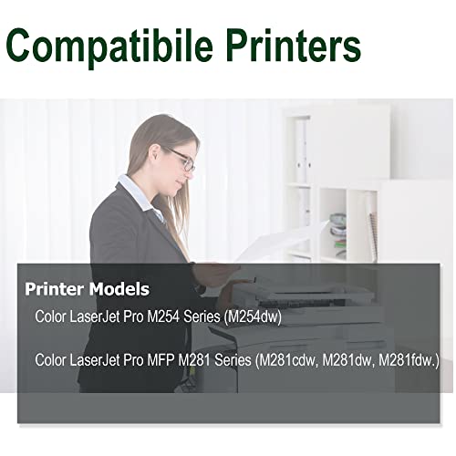 4 Pack Replacement for HP 202A 202X Toner Cartridges for HP Color Laserjet Pro M254dw MFP M281cdw, M281fdw M281fdn M281 M254 Series (Black, Cyan, Magenta, Yellow)