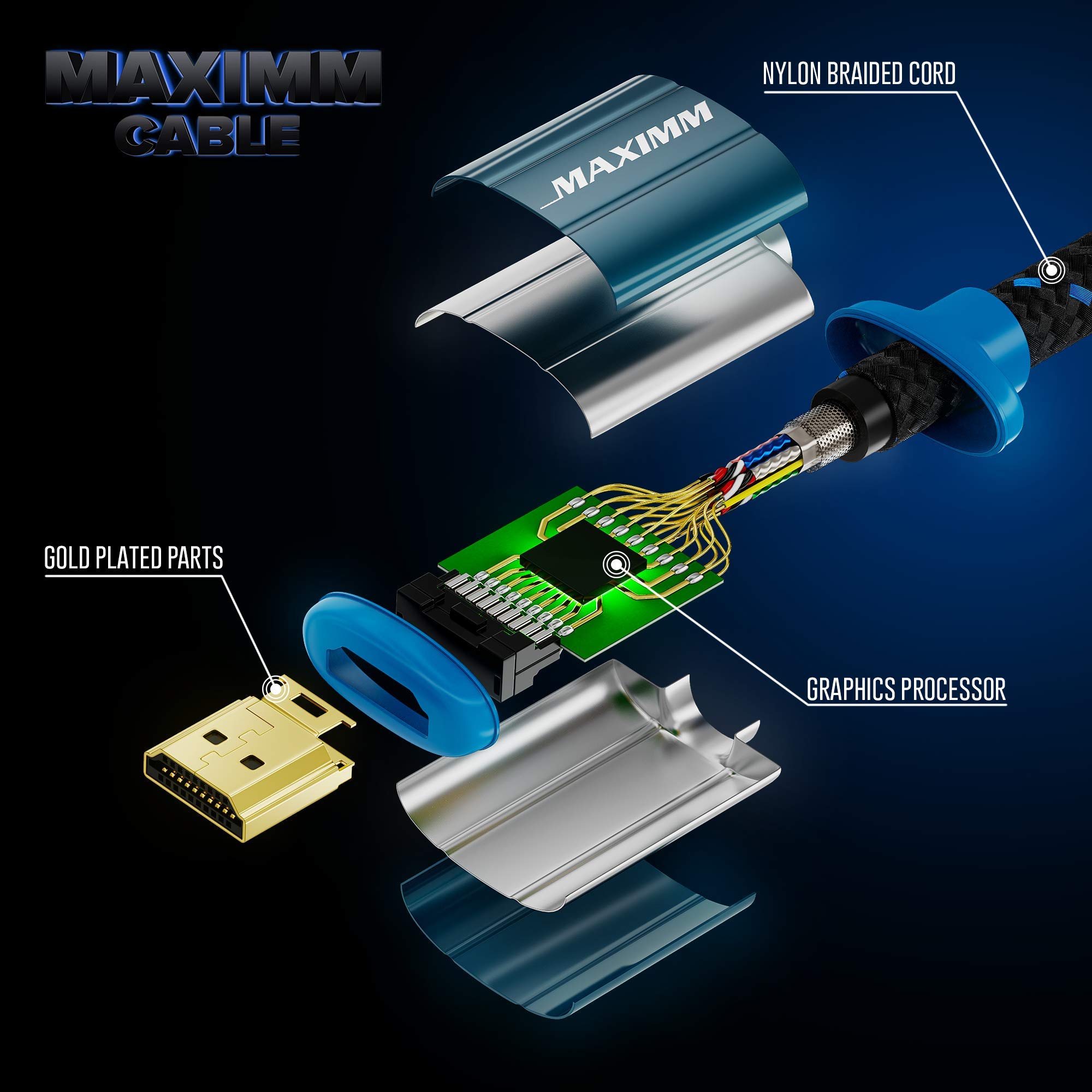 HDMI Extension Cable Male to Female (8 Feet), 8K & 10K Ultra HD, High-Speed, HDCP, ARC, 3D, 1080p to 2160p Video, 50Gbps Bandwidth