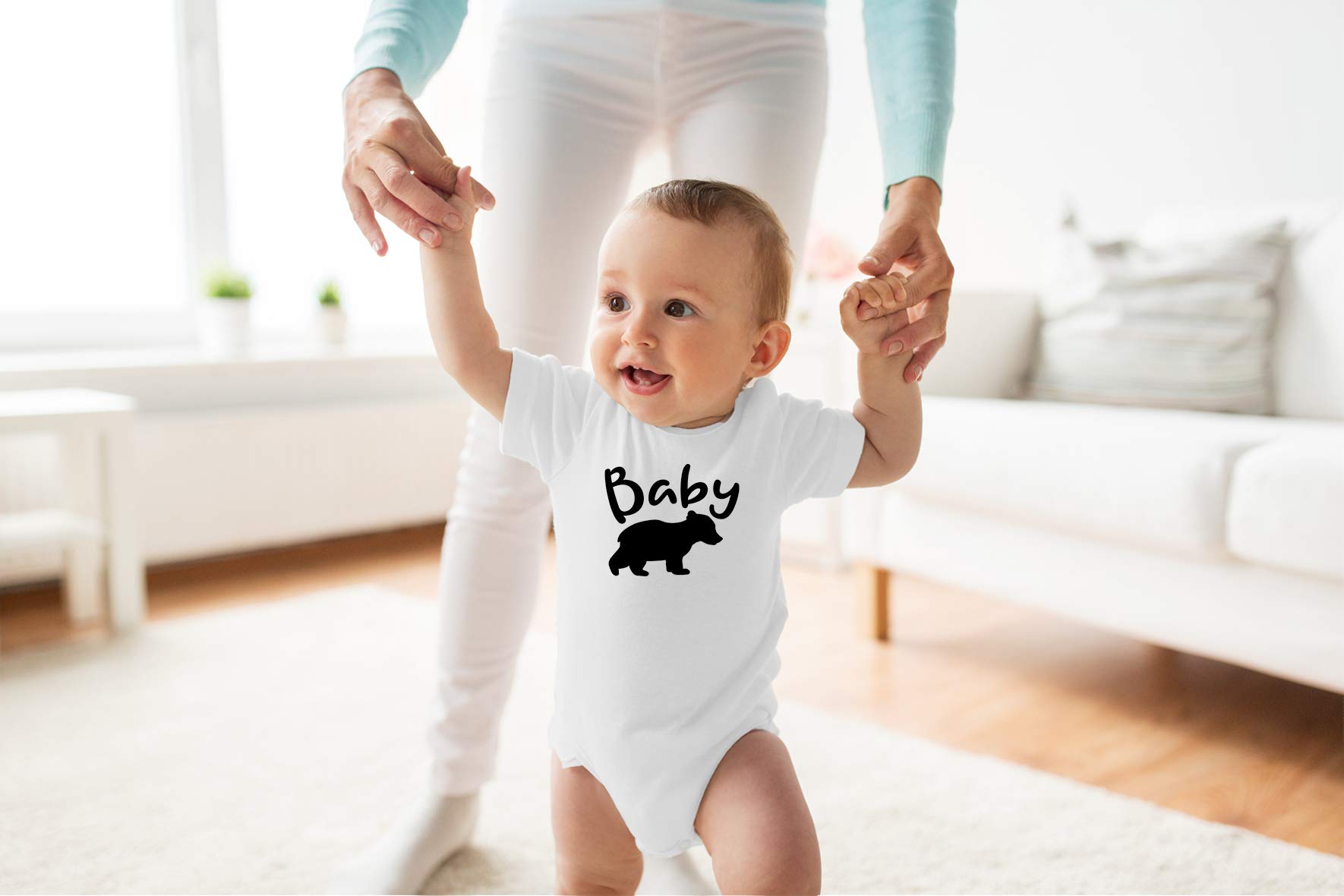 Baby Bear - Funny Baby Essentials Bodysuit - Newborn Girl Clothes Baby Boy Romper Infant Outfits (Newborn, White)