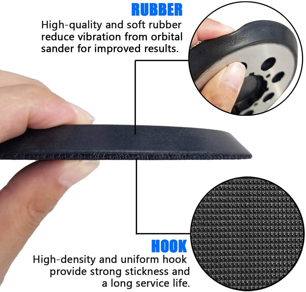 2 Pack 5 Inch 8 Hole Replacement Sander Pad for DeWalt DWE6423,DWE6423K, DWE6421,DWE 6421K, DCW210B Random Orbital Sander- Sanding Backing Pad