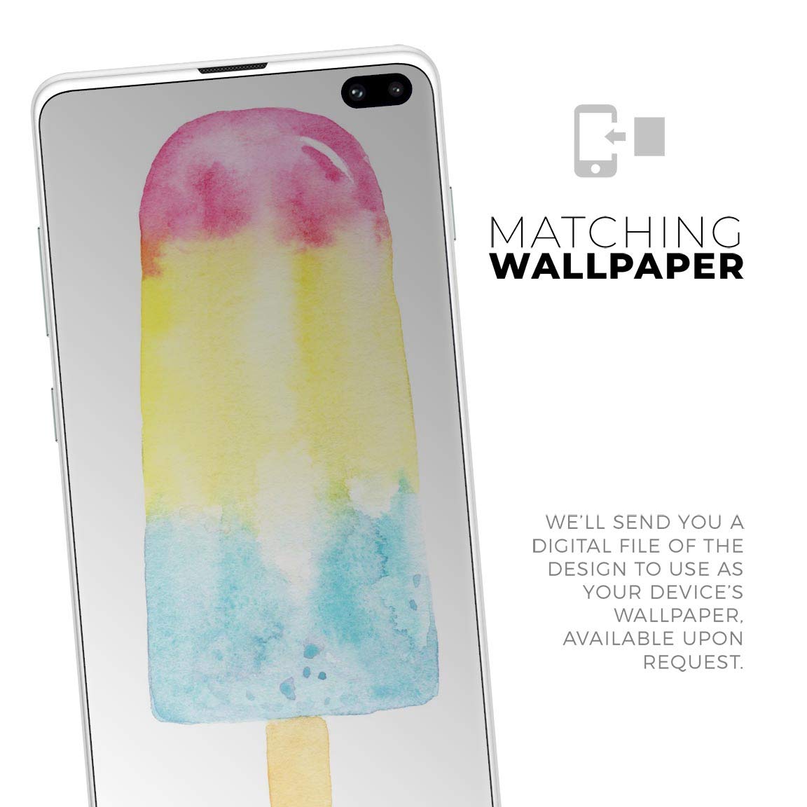 DesignSkinz Summer Mode Ice Cream v2 Protective Vinyl Decal Wrap Skin Cover Compatible with The Samsung Galaxy S20 (Screen Trim & Back Glass Skin)