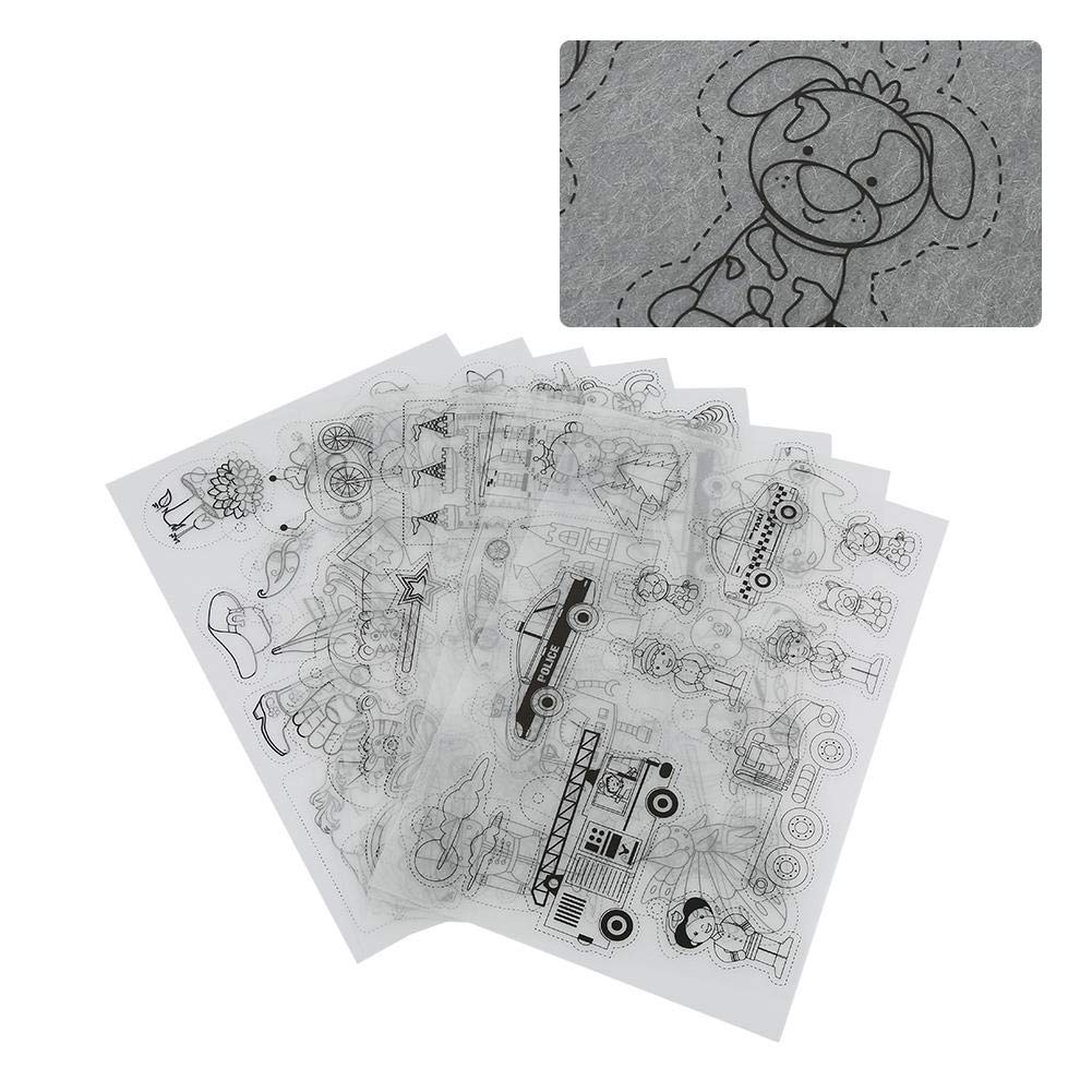 8pcs Shrink Sheet, Heat Shrinky Sheets Creative Pack Shrinky Art Paper with Pattern Shrinkable DIY Hand Made Craft Tool for Boys and Girls(Boy's Style)