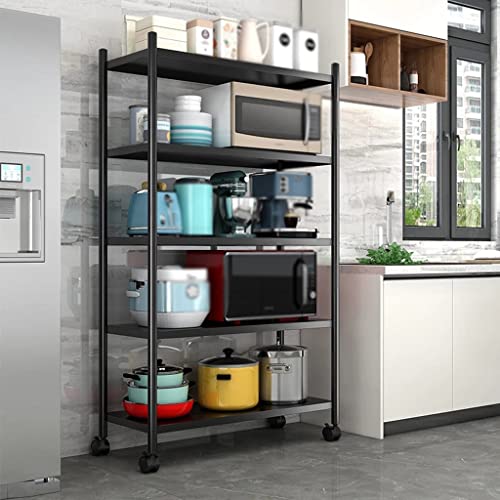 BHVXW Storage Rack Metal Storage Rack with Wheels Adjustable Shelves Kitchen Pantry Closet Stand ( Color : D , Size : 160cm*50cm )