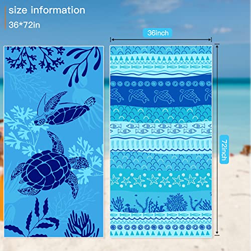Airensky 2 Pack Microfiber Beach Towel, Oversized (72β x 36") Quick Dry Pool Towel, Sand Free Beach Towel, Super Absorbent Bath Towel, Soft Breathable and Lightweight for Beach, Swim, Hiking
