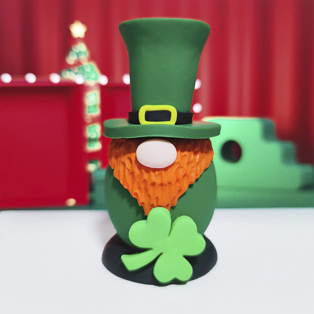 ANLEMIN Handmade Gnome, St. Patrick's Day Gnomes Decorations, Holiday Gnome Figurine Decor Table Ornament, Garden gnome Statue, Irish Gnome Gifts for Lucky Shop (A)