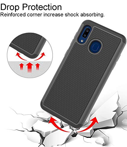 Dahkoiz for Samsung Galaxy A20/A30 Case with Tempered Glass Screen Protector, Dual Layer Drop Protection Cover Protective Phone Case for Samsung Galaxy A20/A30, Black