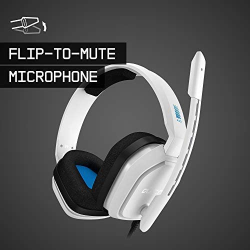 ASTRO Gaming A10 Wired Gaming Headset, Damage Resistant, Astro Audio, Dolby Atmos, 3.5mm Audio Jack, Xbox Series X|S, Xbox One, PS5, PS4, Switch, PC, Mac, Mobile - White/Blue