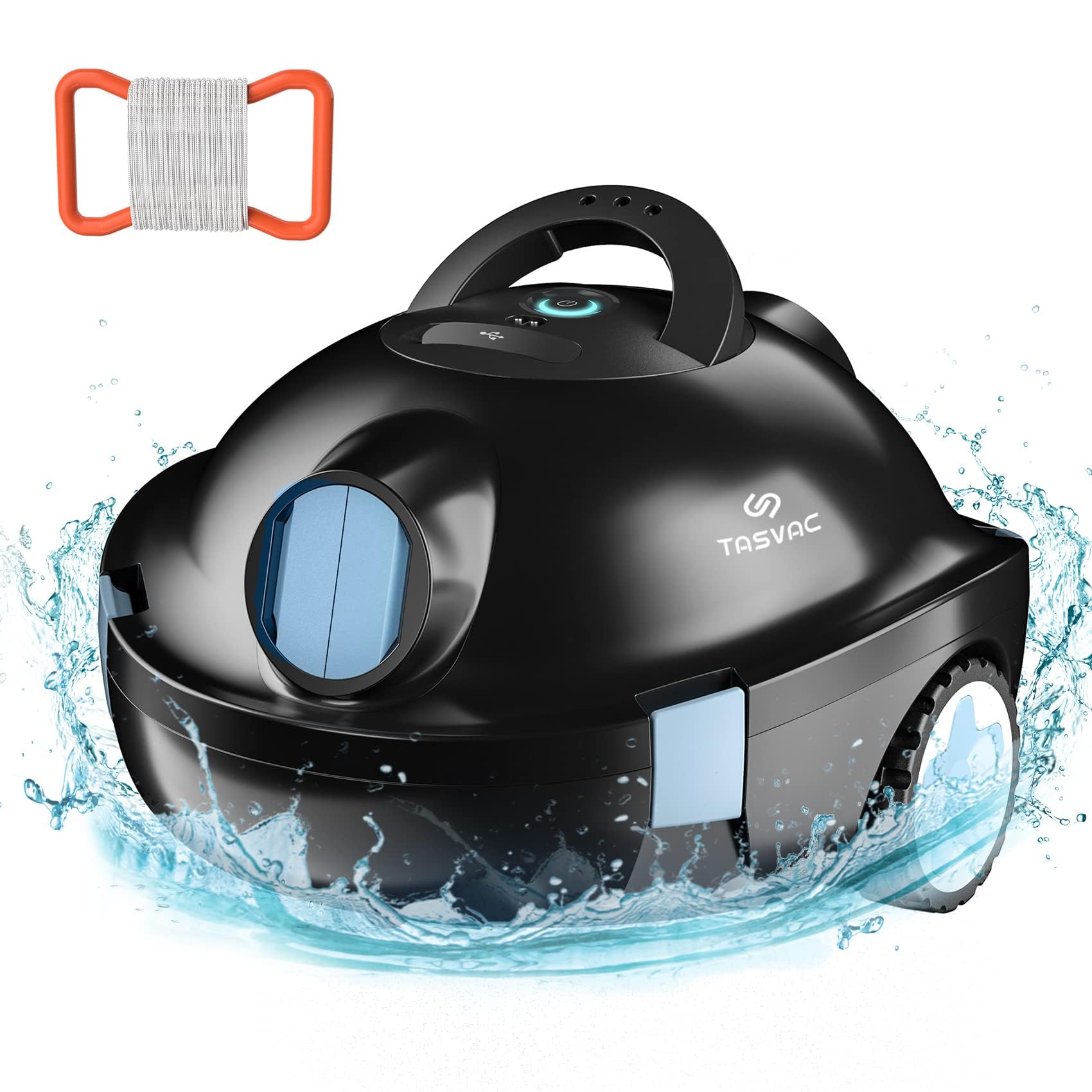 ๐ฎ๐ฌ๐ฎ๐ฏ ๐๐ฅ๐๐ง๐๐๐ TASVAC Cordless Robotic Pool Cleaner, Automatic Pool Vacuum, 90 Mins Runtime, Powerful, Self-Parking, Lightweight, Ideal for Flat Above/In-Ground Pool up to 65 Feet/1100 Sq.Ft