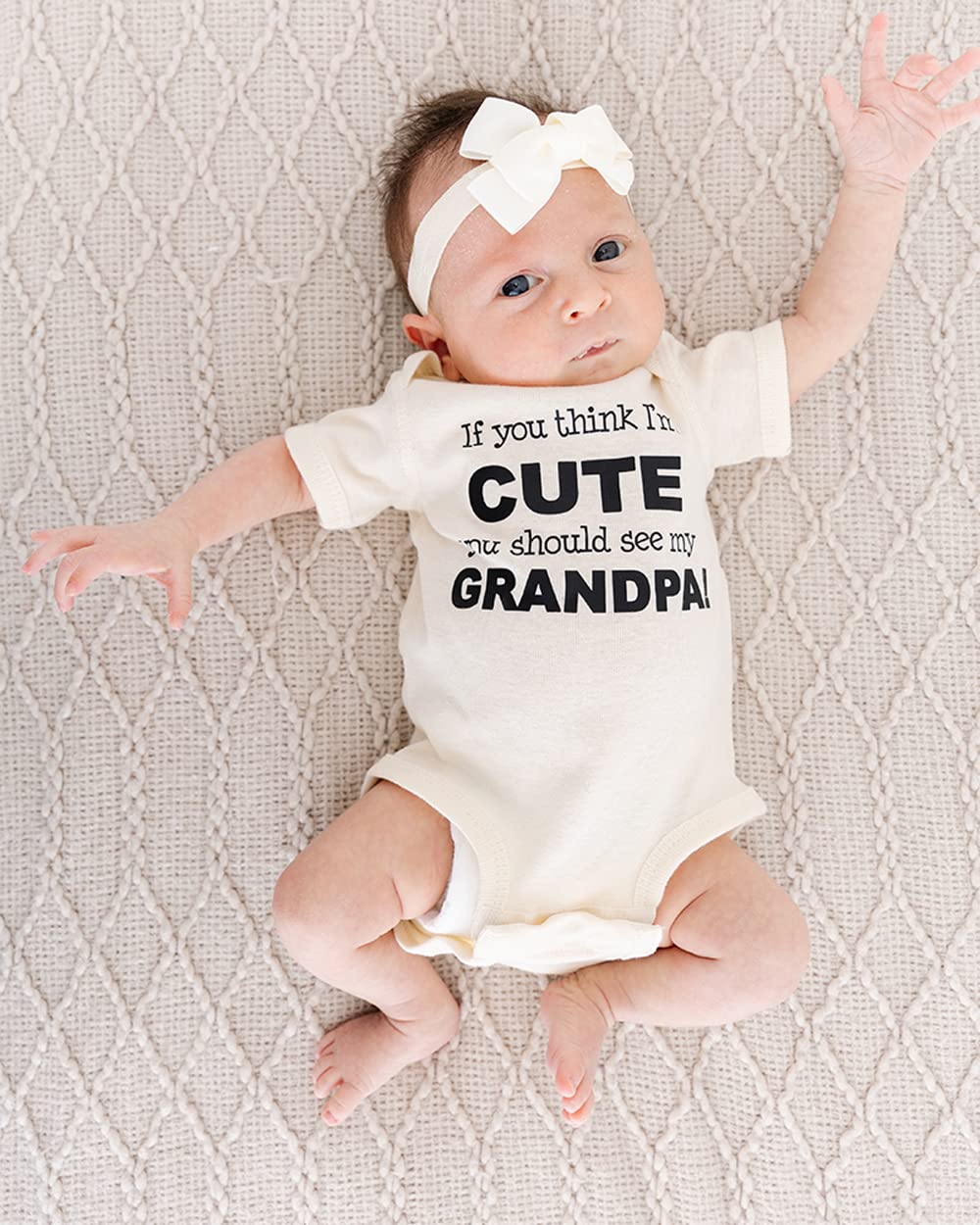 Apericots Cute Baby Short Sleeve Bodysuit, 100% Cotton: If You Think I'm Cute, You Should See My Grandpa (0-18 months)
