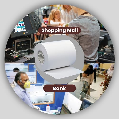 BAM POS Thermal Receipt Paper - Crisp & Clear Images, BPA Free - Ideal for First Data FD50 & FD100TI, Credit Card Machines - Pack of 50 Rolls
