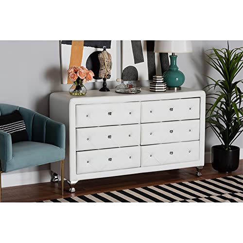Baxton Studio BBT2030-Dresser-White Storage-chests, 21.6" x 51.75" x 18", White