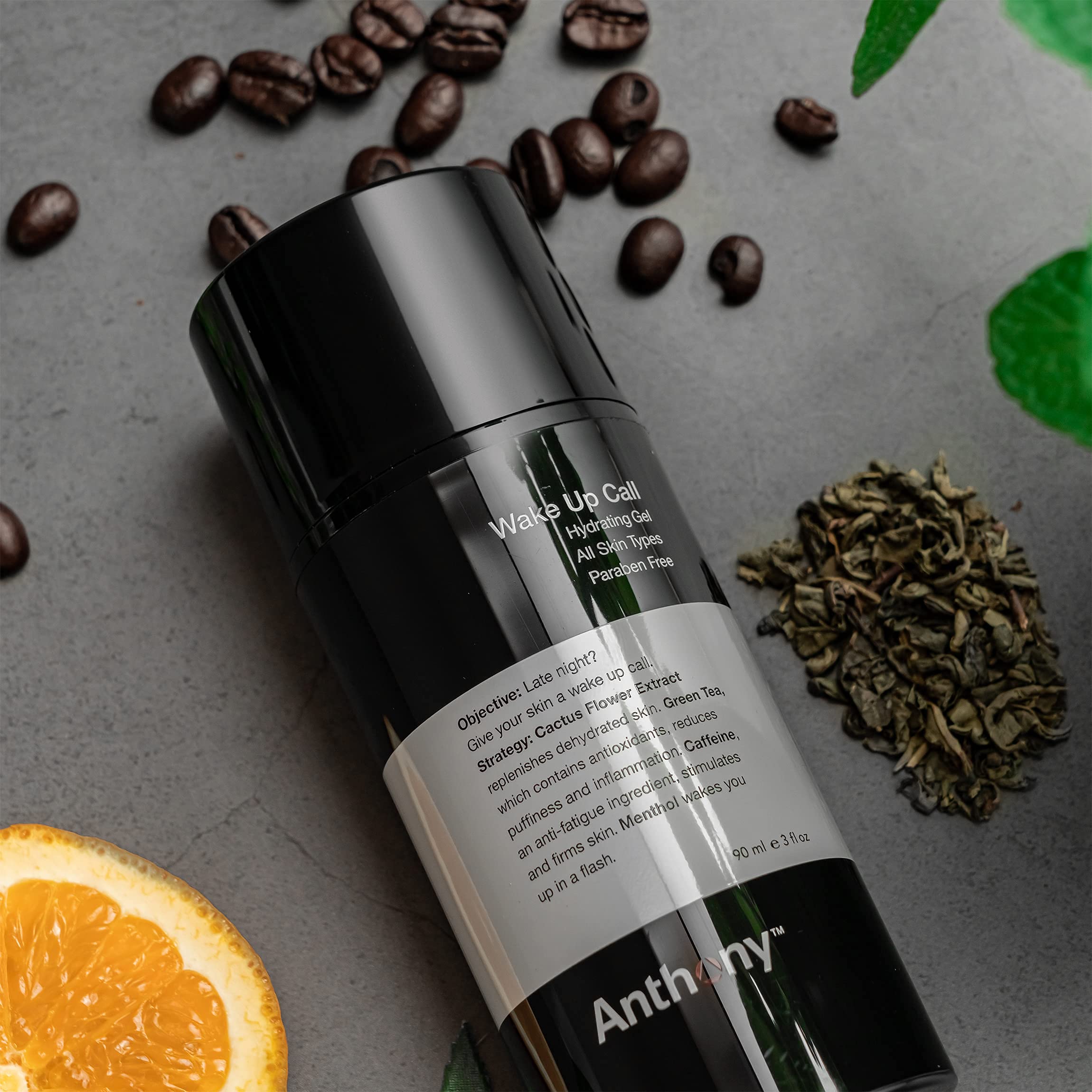 Anthony Wake Up Call, 3 Fl Oz, Face and Anti-Puffiness – Tired Skin Refresher & Moisturizer with Caffeine, Menthol, Green Tea, and Shea Butter