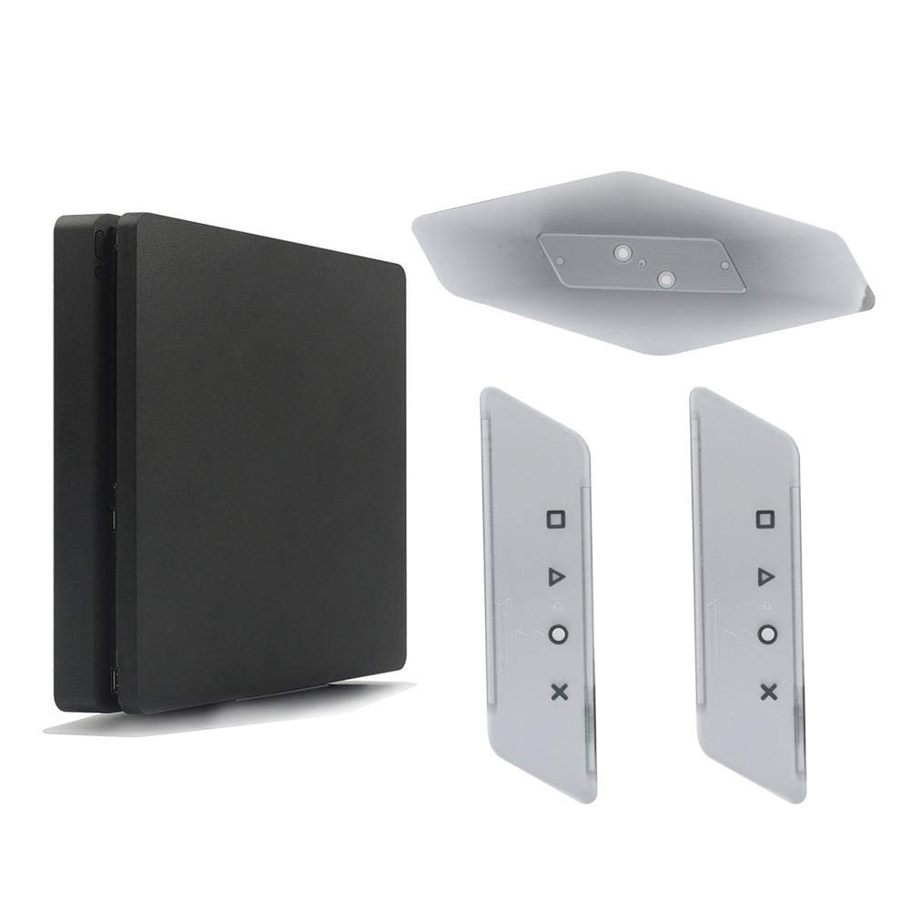 2-in-1 Vertical Stand for PS4 Slim/PS4 Pro/Regular 4, Professional Game Console Vertical Holder with Good Performance. Easy to Install