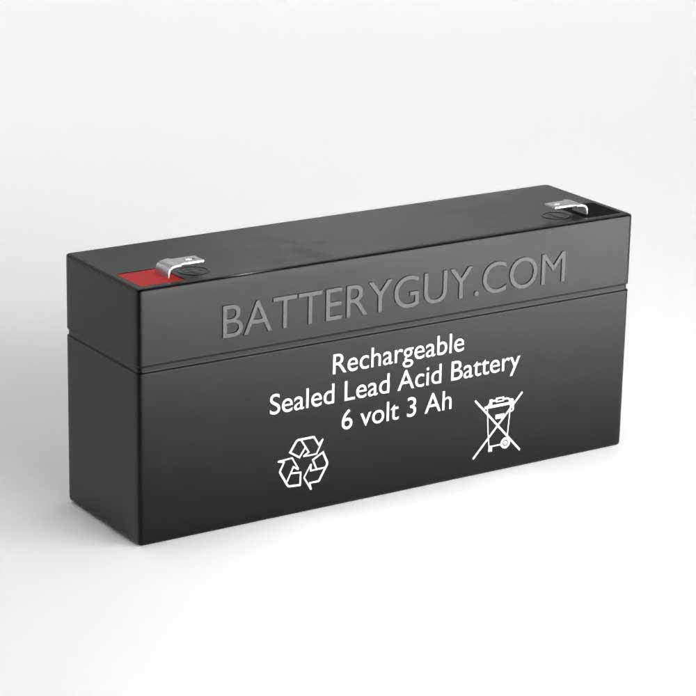 BatteryGuy 2000 Alpha Stimulator Replacement 6V 3Ah SLA Batteries Brand Equivalent (Rechargeable) - Qty of 6