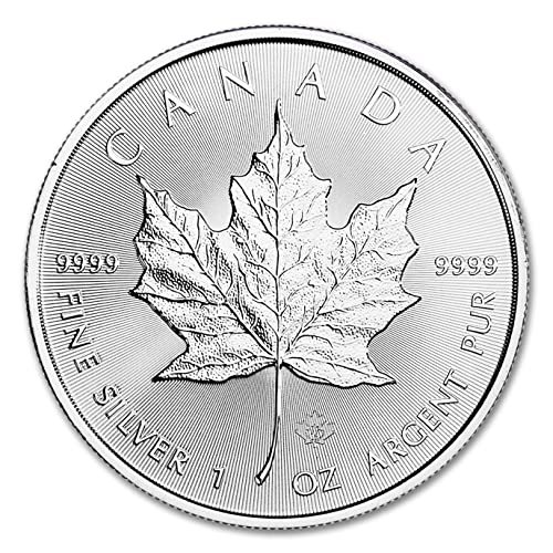 2023 Lot of (5) 1 oz Canadian Maple Leaf Silver Bullion Coins Brilliant Uncirculated with Certificates of Authenticity $5 BU