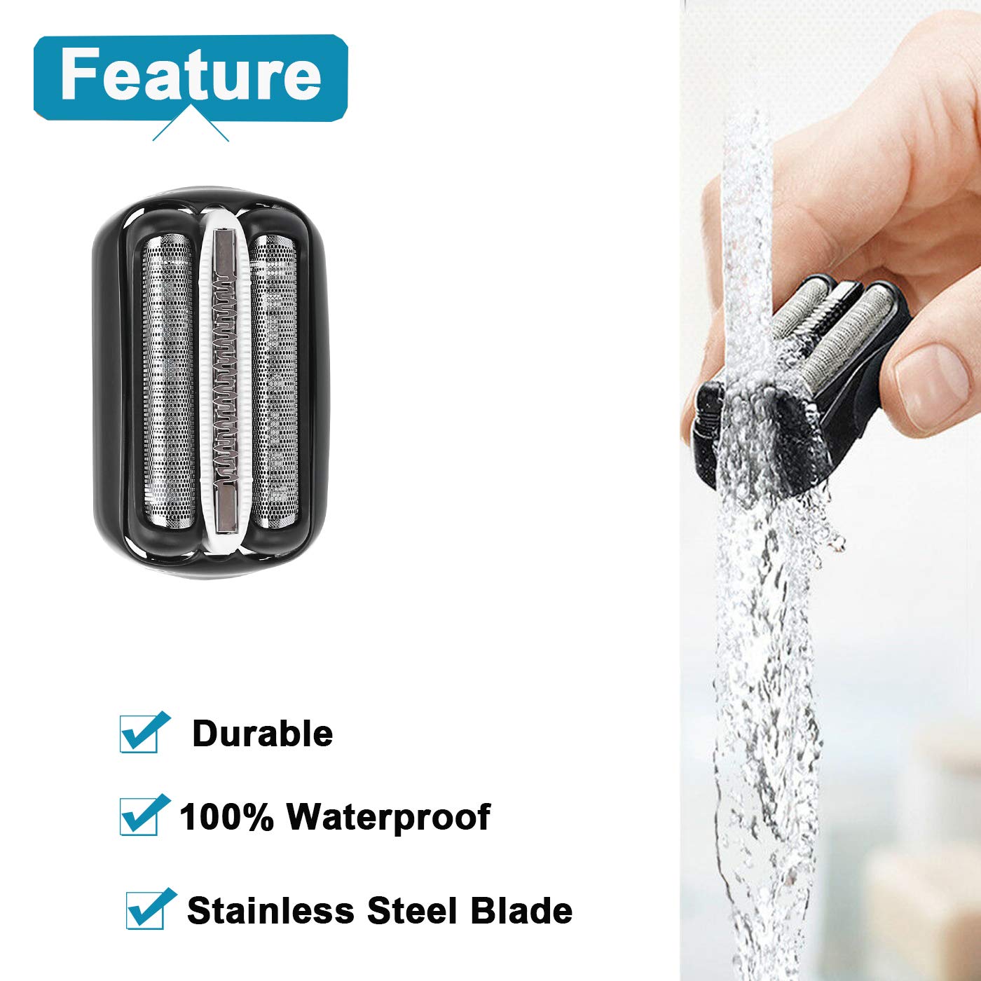 ๐ฎ๐ฌ๐ฎ๐ฏ ๐๐ฅ๐๐ง๐๐๐๐ 32B Shaver Foil Replacement and Cutter for Compatible with Braun Series 3, Shaver Razor Blade Cassette Head Compatible with Braun 320 330 340 350CC 370cc-4 390cc-4 Models
