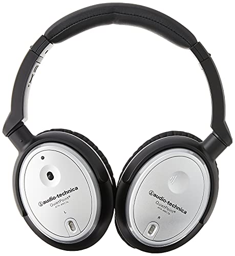 Audio-Technica ATH-ANC7b-SViS QuietPoint Noise-Cancelling Headphones with In-Line Mic & Control,Black
