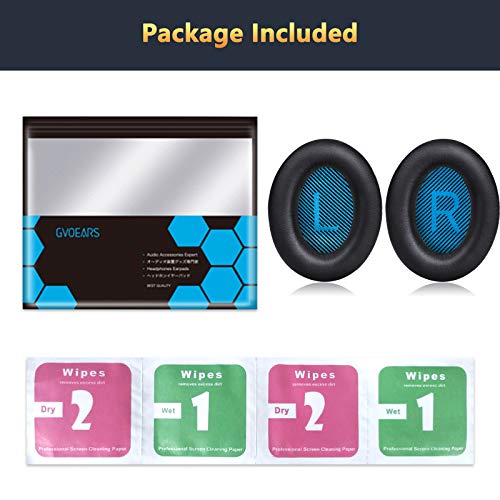 GEVO Upgraded Replacement Ear Pads for Bose QC25 Headphones- Cushions kit Also Fit QuietComfort2/15/35&35ii/Ae2/Ae2i/Ae2w and SoundLink 1&2/SoundTrue 1&2(Over-Ear)(Sky-Blue mats)