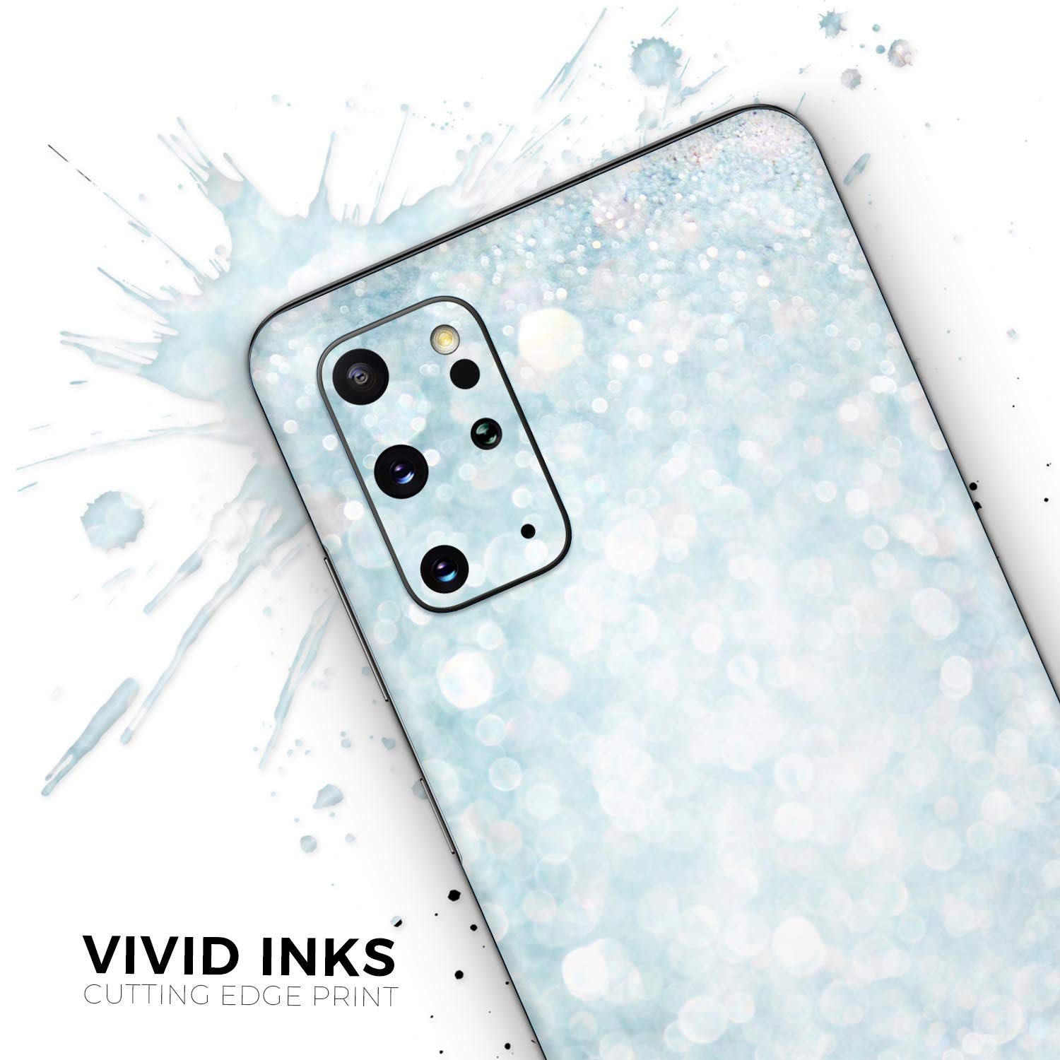 DesignSkinz Unfocused Blue Orb Lights Protective Vinyl Decal Wrap Skin Cover Compatible with The Samsung Galaxy S20 (Screen Trim & Back Glass Skin)
