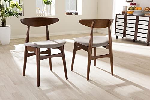 Baxton Studio Flora Dining Chair in Light Gray (Set of 2)