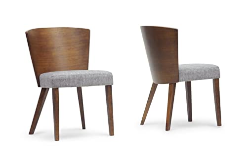 Baxton Studio Sparrow Wood Modern Dining Chair, Brown, Set of 2, 20.62L x 22W x 31.25H