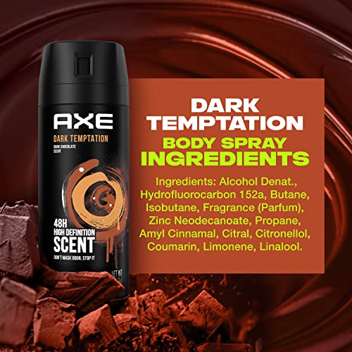 AXE Body Spray Deodorant Dark Temptation for Long Lasting Odor Protection Deodorant for Men Formulated Without Aluminum 4.0 oz