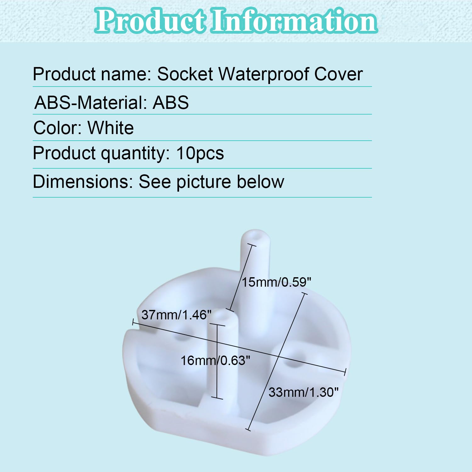 Fielect Outlet Plugs Covers Childproof EU Plug Protectors Electric Socket Cover Electrical Protector 2-Hole White 10Pcs