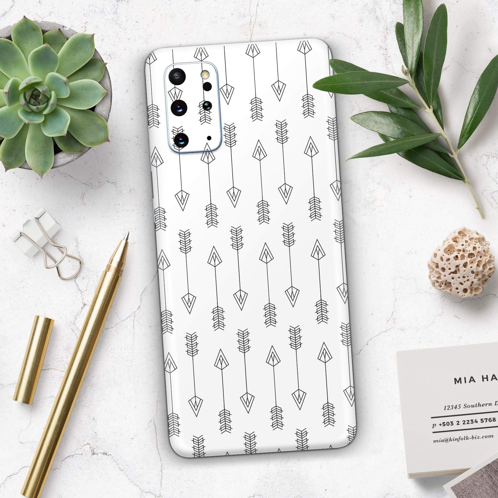 DesignSkinz Vertical Acsending Arrows Protective Vinyl Decal Wrap Skin Cover Compatible with The Samsung Galaxy S20 (Screen Trim & Back Glass Skin)