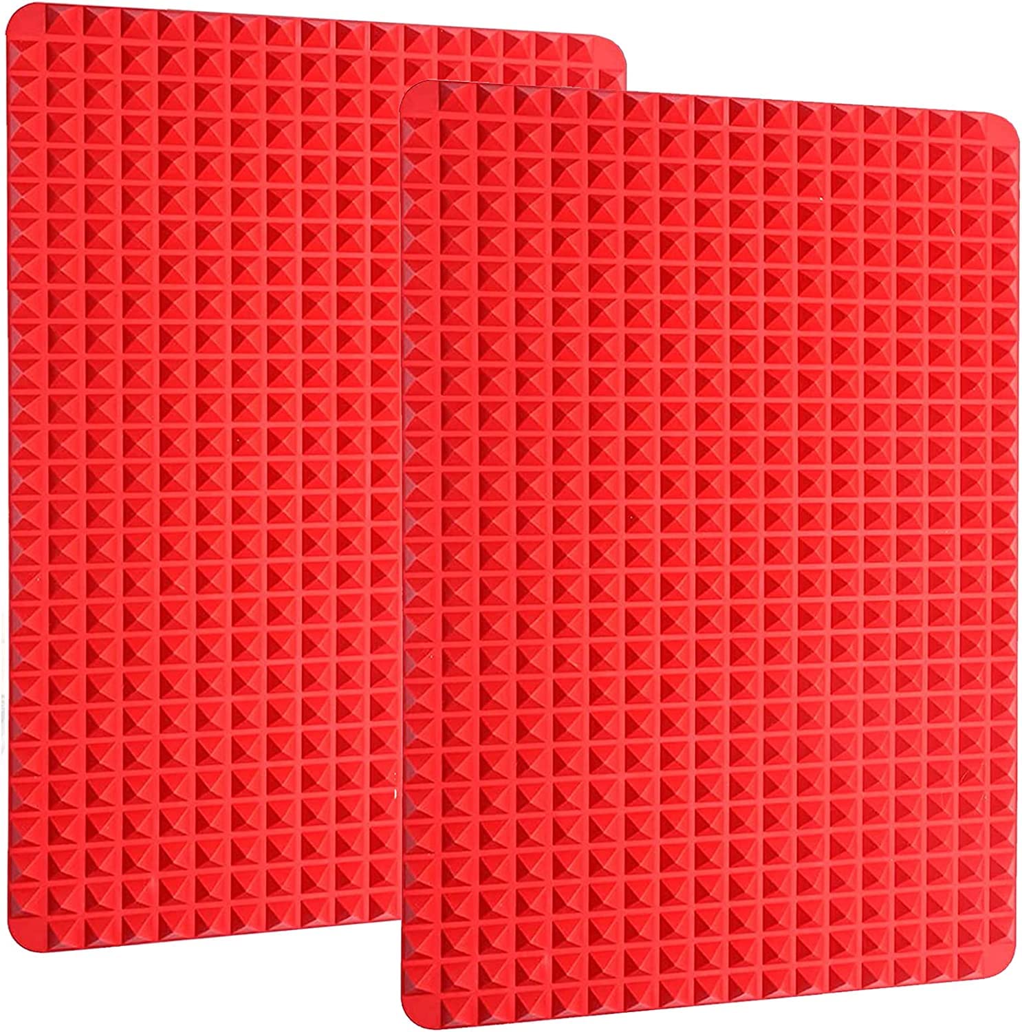 2 Pack Non-Stick Baking Cooking Mat, Silicone Baking Mat Cooking Pan Large Non Stick Fat Reducing Silicone Cooking Mat Oven Baking Tray Sheets Grilling BBQ