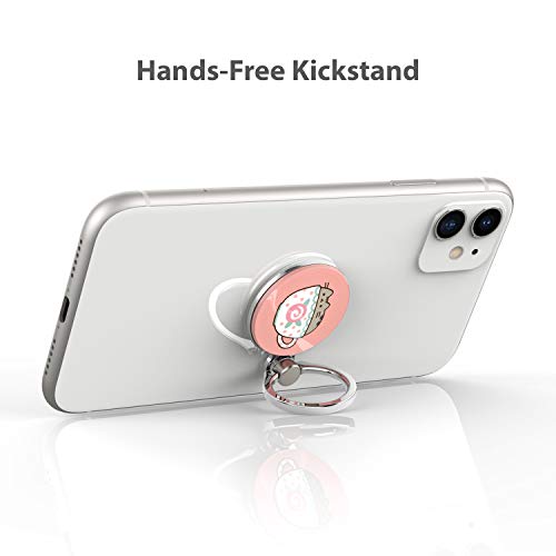 iFace x Pusheen Licensed Series Universal Smartphone Ring Holder Accessory for Girls/Women - Cute Stick-On Phone Attachment for iPhone, Samsung Galaxy, etc. - Pusheen in a Teacup