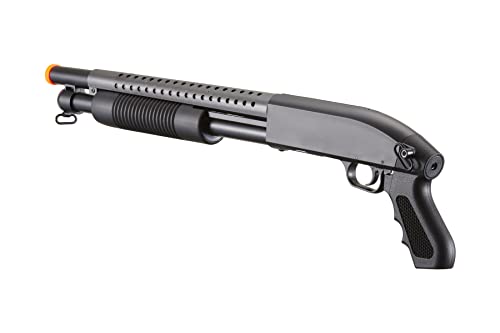 Airsoft Shotgun Metal Barrel Single Shot Pump Action 300 FPS (Airsoft Gun) with Airsoft Tactical Pistol Grip