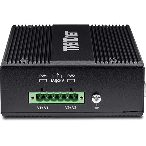 TRENDnet 8-Port Hardened Industrial Unmanaged Gigabit 10/100/1000Mbps DIN-Rail Switch w/ 8 x Gigabit PoE+ Ports, TI-PG80B, 24 β 56V DC Power inputs with Overload Protection, Lifetime Protection