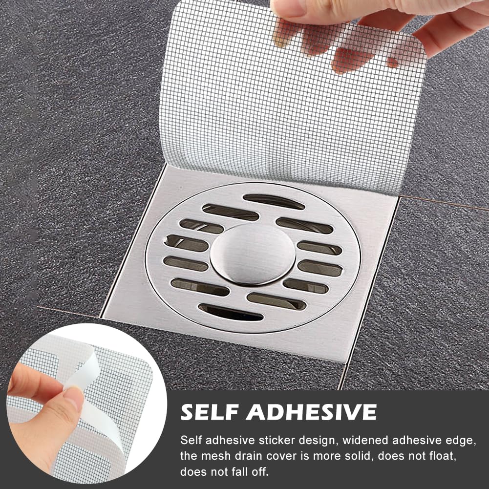 4 inch Disposable Shower Drain Cover Hair Catcher Shower Drain Mesh Stickers, Floor Drain Sticker for Bathroom, Laundry, Bathtub, Kitchen, Sink, 50 PCS Pack(grey)