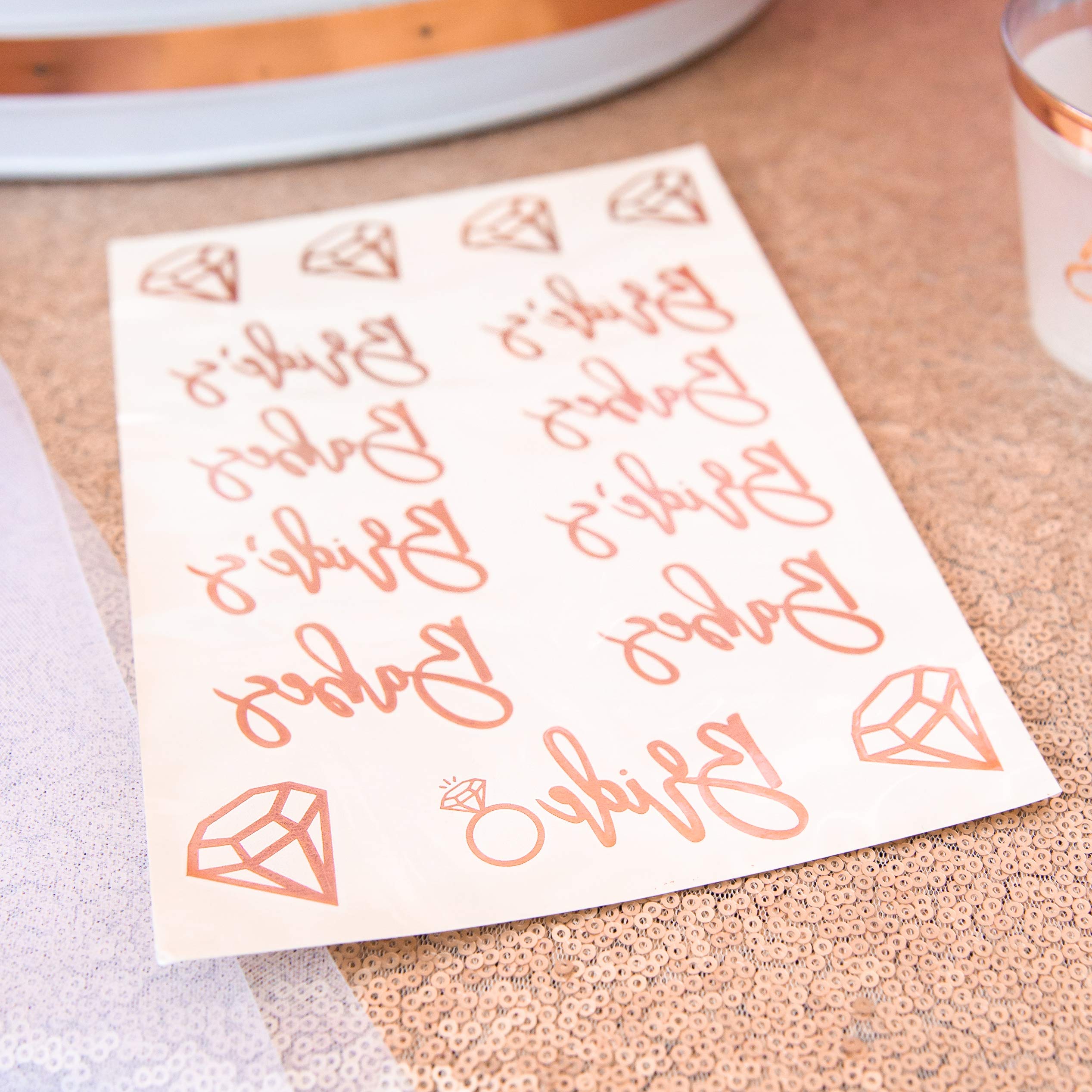 66 Piece Rose Gold Mega Bachelorette Party Decorations Kit, Fun Bridal Shower Decorations Pack, Bride to Be Sash, Rose Gold Cups, Veil, Bride & Ring Balloons, Premium Bridal Decorations for Shower