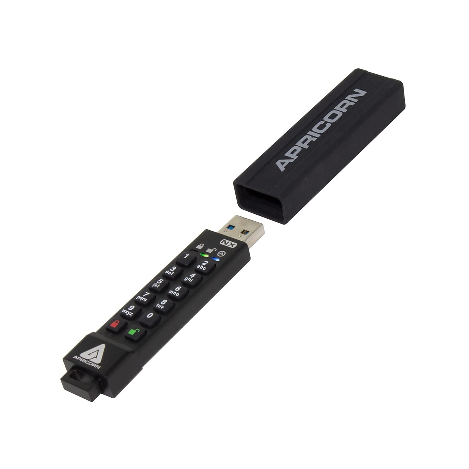 Apricorn Aegis Secure Key 3 NX 32GB 256-Bit Encrypted FIPS 140-2 Level 3 Validated Secure USB 3.0 Flash Drive, ASK3-NX-32GB, black