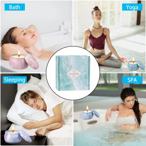 4 Pack Scented Candles Gift Set for Women, chfine 4.4oz Soy Wax Portable Jar Candles with Essential Oils for Bath, Aromatherapy Candles for Home, Ideal for Mothers Day, Birthday, Christmas, Holiday
