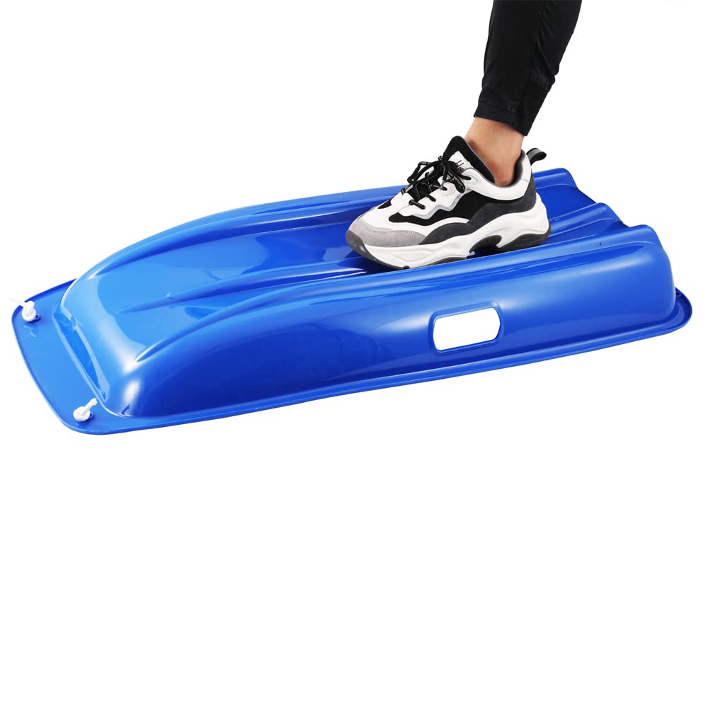 2 Pcs Plastics Snow Sled,Snow Sleds with Handle and Rope,Outdoor Winter Sledding Gift for Kids (Blue)