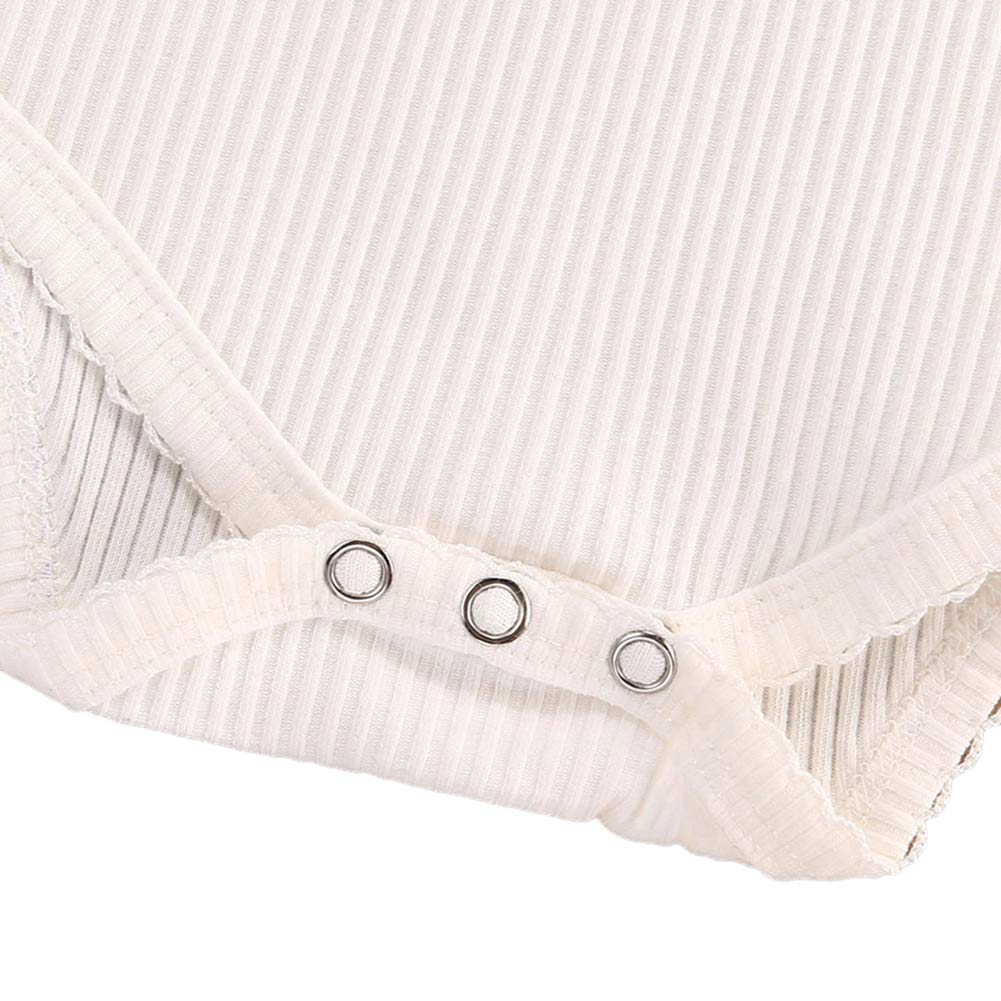Easisim 3pcs Newborn Infant Baby Girls Shorts Set Cotton Sleeveless Romper Bodysuit Shorts Headband Outfit Set (White rainbow, 0-3 Months)