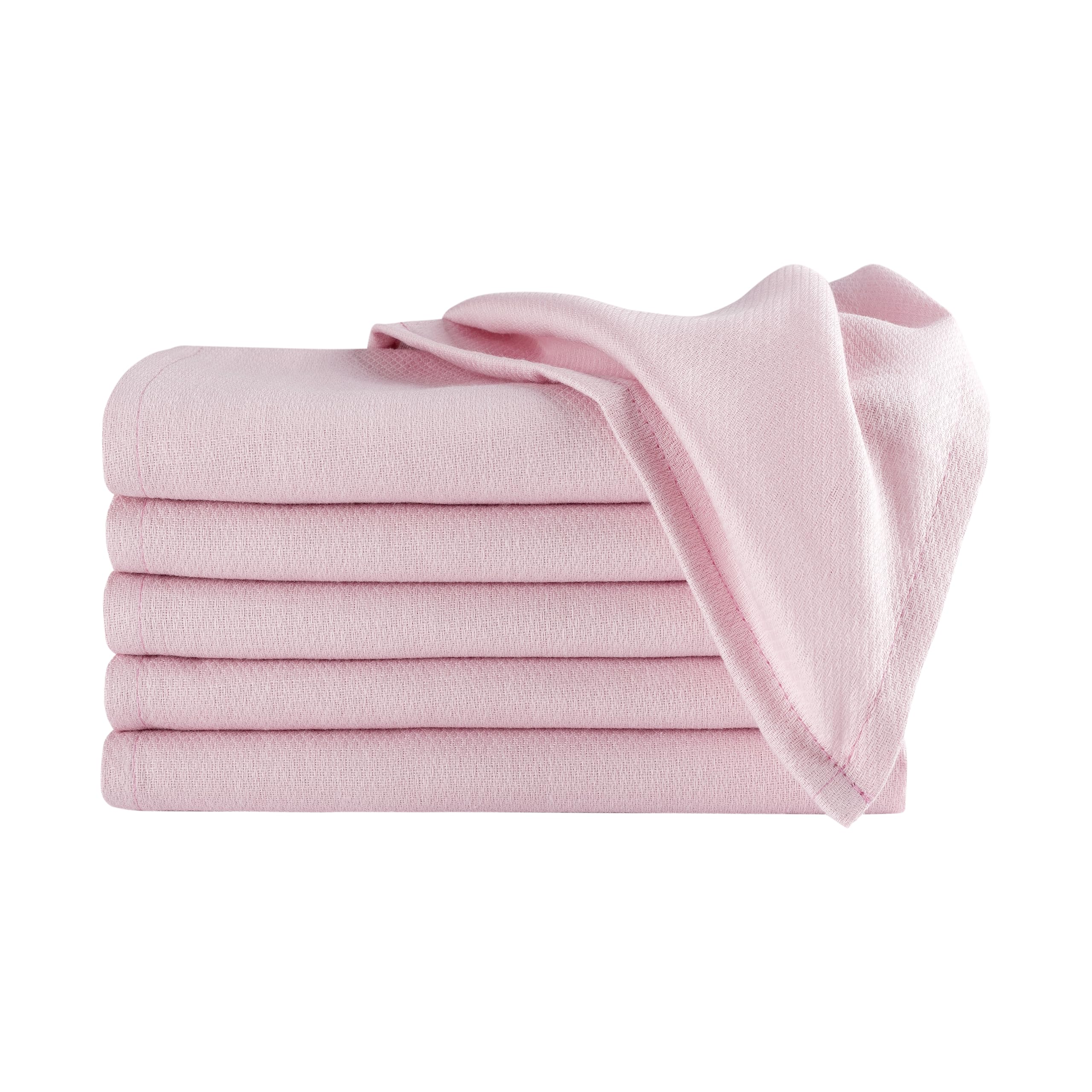 Little Pipers Deluxe 100% Natural Cotton Birdseye Cloth Diapers for Babies - Absorbent Cloth Diapers Burp Cloths - Pink - 6 Pack
