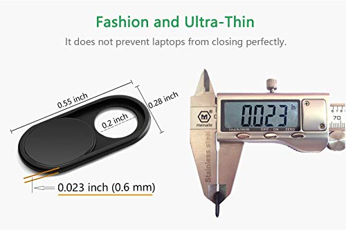 CloudValley Webcam Cover Slide[2-Pack], 0.023 Inch Ultra-Thin Metal Web Camera Cover for MacBook Pro, iMac, Laptop, PC, iPad Pro, iPhone 8/7/6 Plus, Protect Your Visual Prvacy [Black]